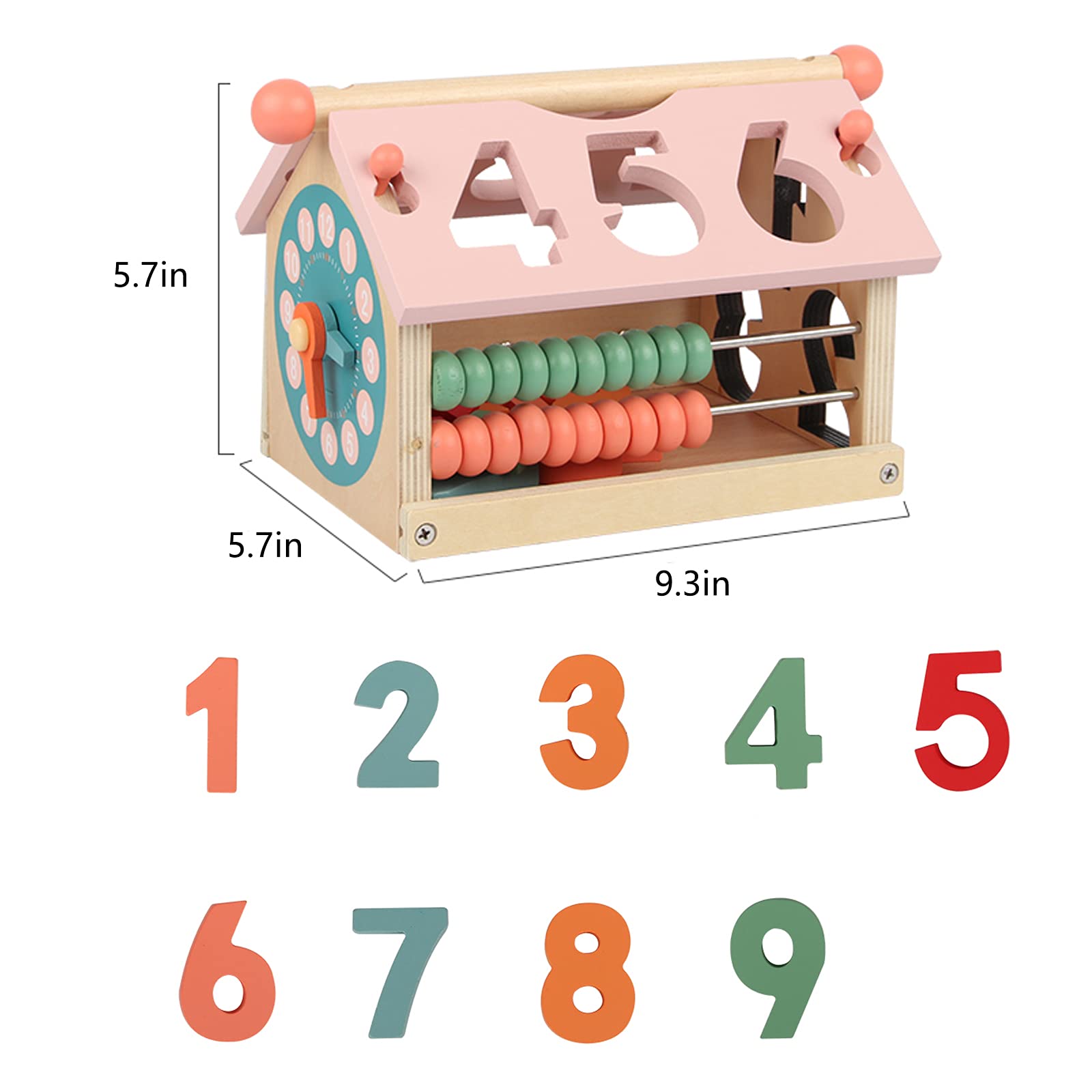 Wooden Toys for 1 Year Old Boys and Girls, Montessori Toys Sorting & Counting Blocks Game Activities Cubes Math Developmental Gifts for Fine Motor Skill