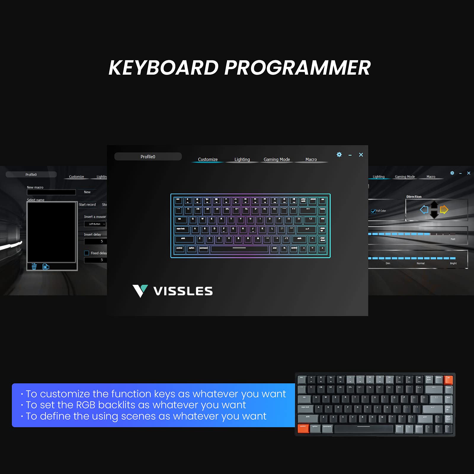 Vissles Wireless Bluetooth/USB Wired Mechanical Keyboard with Wrist Hot Swappable Mechanical Gaming Keyboard Compact 84 Keys Tenkeyless RGB Dynamic Backlit for Mac Windows, Gateron Blue Switch