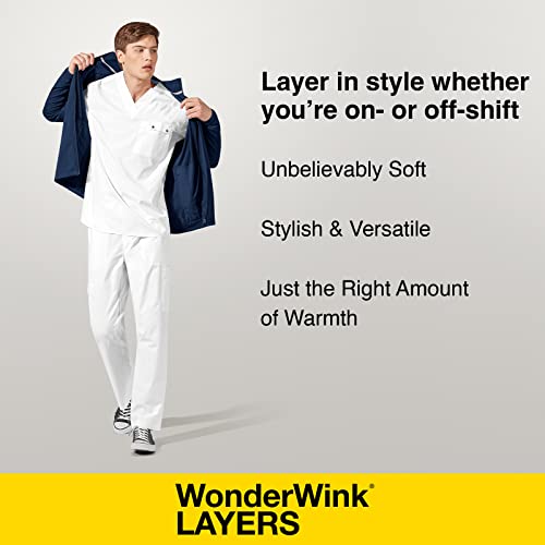 WonderWink Layers Women’s Silky Long Sleeve Tee — White, Medium