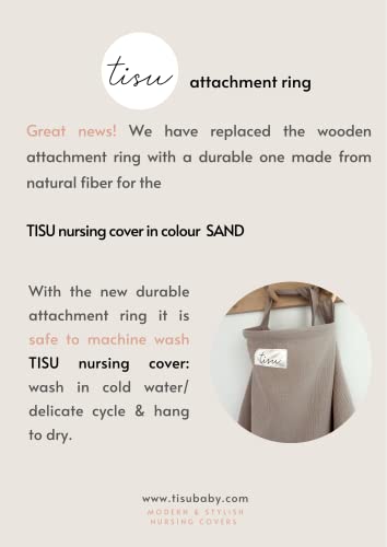 Nursing Cover for Baby Breastfeeding & Pumping | Multi Use Car Seat Stroller Cover | Breathable Soft Organic Muslin Cotton | Breast Feeding Apron & Shawl by TISU (Sand (Neutral))