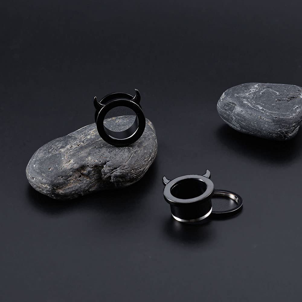 COOEAR 1 Pair Flesh Ear Gauges Piercing Plugs Tunnels Evil Style Earrings Stretchers Expander Men Women Gift Body Jewelry.