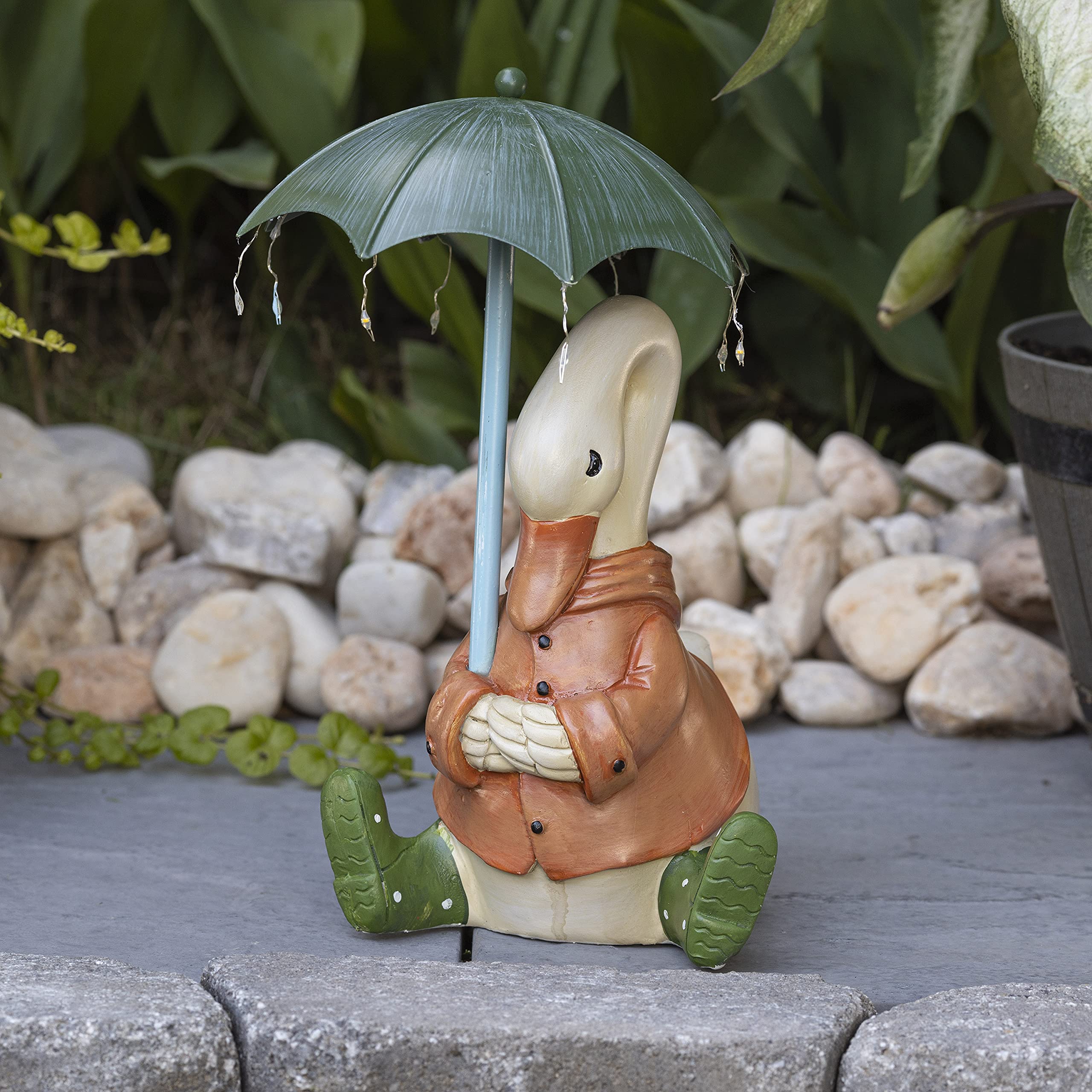 VP Home Quacking in The Rain Duck Solar Powered LED Outdoor Decor Garden Light