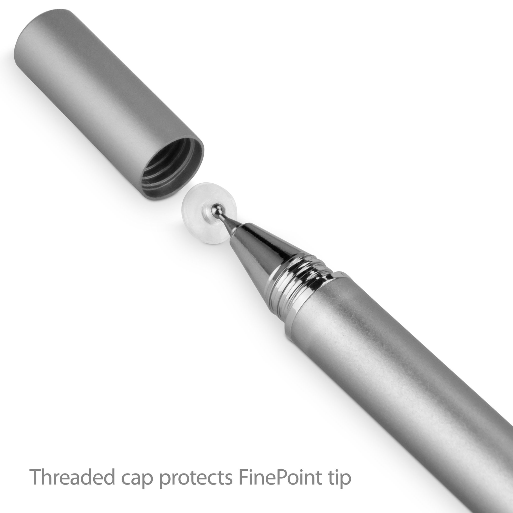 BoxWave Stylus Pen Compatible with CYBEX R Series Total Body ARC Trainer (Stylus Pen FineTouch Capacitive Stylus, Super Precise Stylus Pen - Metallic Silver