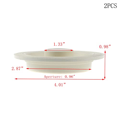 Faotup 2Pcs White Rubber Sink Stoppers Bathtub Stoppers Sink Stopper for Bathroom Laundry Drain Sink Stoppers Universal, 4.01"x4.01"x0.98"