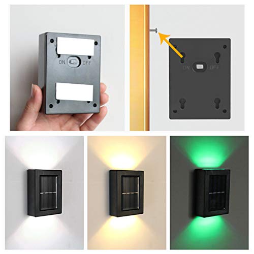 Vxkbiixxcs-o Garden Light, Square Solar Power Garden Light Patio Waterproof Wall Fence Lamp Home Decoration Warm Light