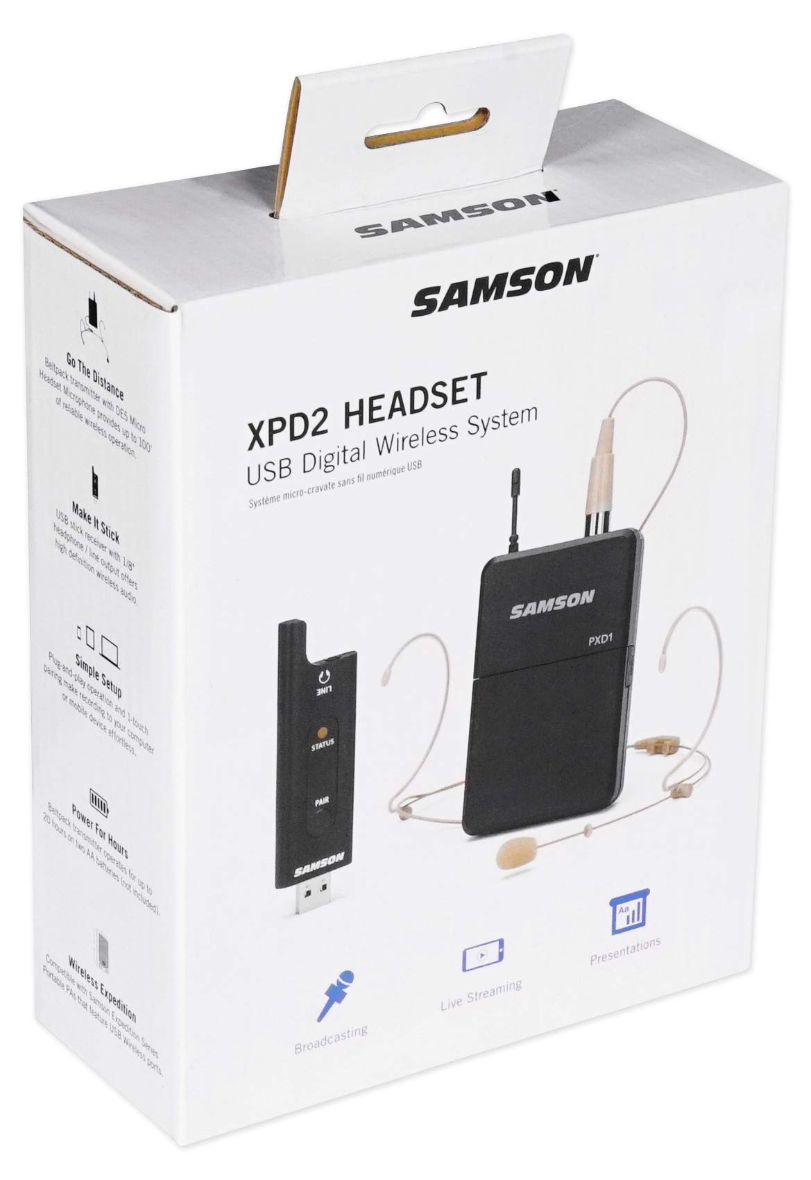 SAMSON XPD2 Headset USB Digital Wireless System (SWXPD2BDE5), BLK
