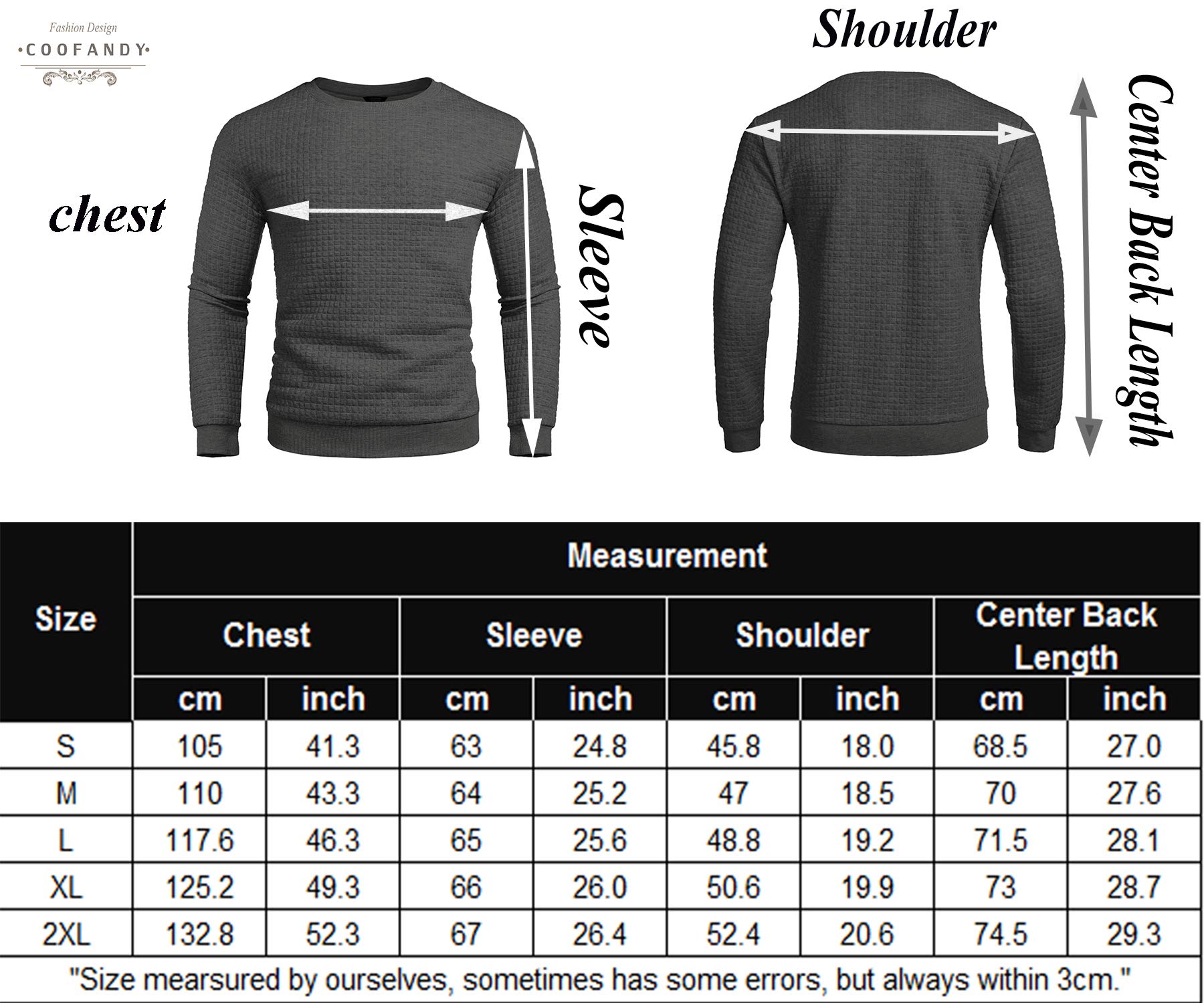 COOFANDY Men's Crewneck Sweatshirt Hipster Workout Long Sleeve Plaid Jacquard Pullover Sweatershirts Midweight Army Green