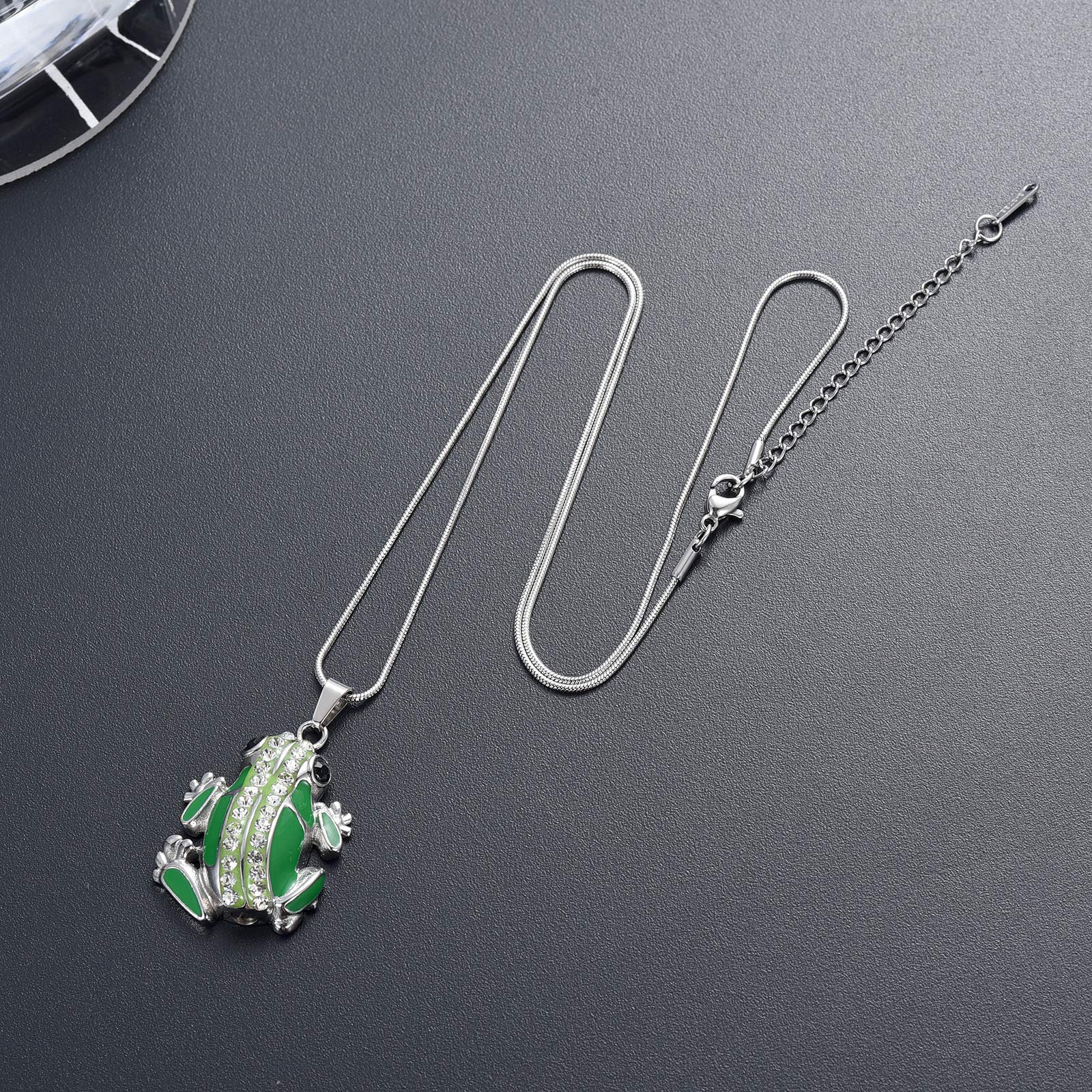 Cremation Jewelry Frog Shape Urn Necklace Ashes Keepsake Holder Memorial Urn Necklace Sweater Necklace