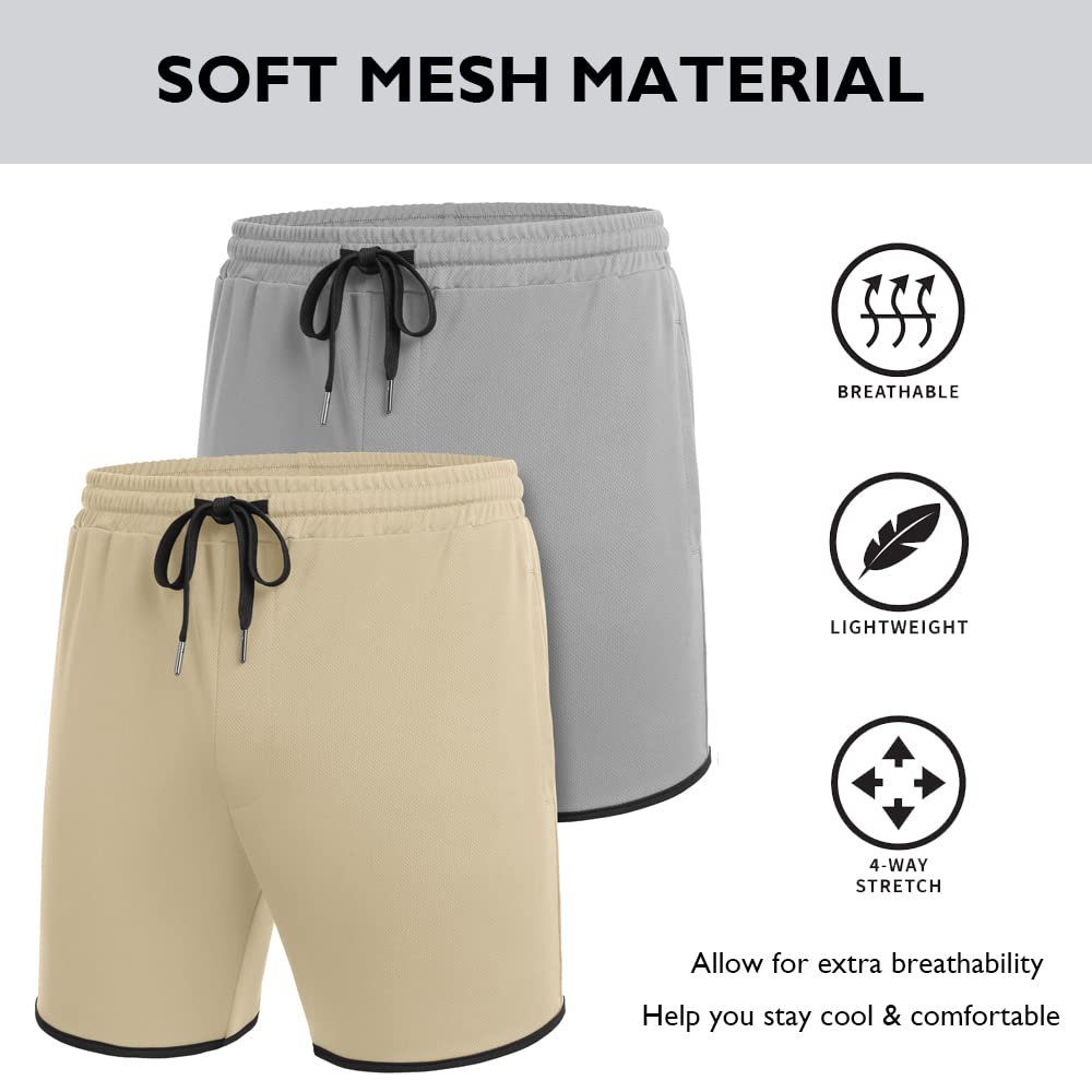 COOFANDY Men's 2 Pack Gym Workout Shorts Mesh Weightlifting Pants Running Jogger