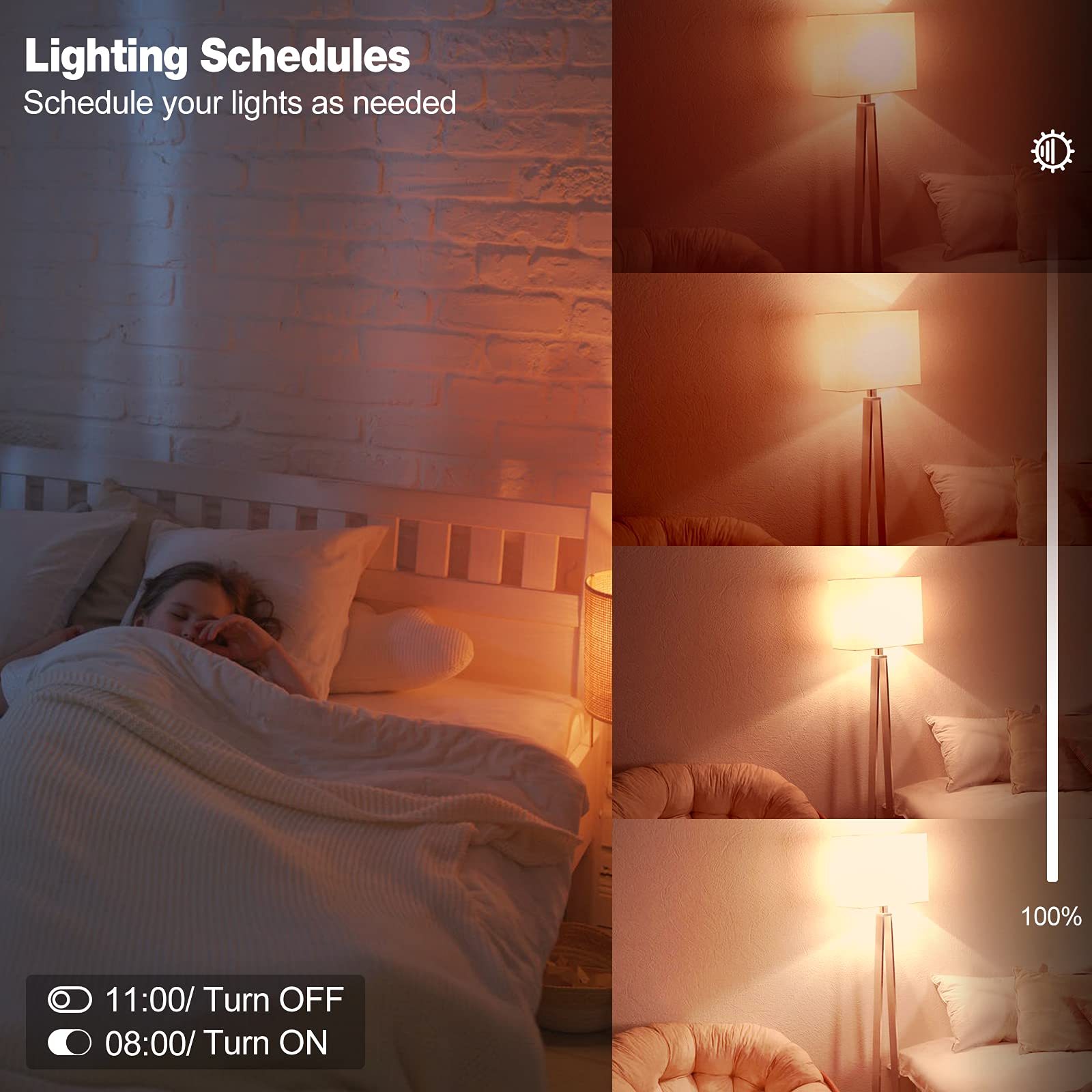 Comoyda Smart Light Bulbs with Remote, WiFi Bluetooth Color Changing LED Light Bulb A19 9W 800Lumens, Music Sync Lighting Bulb Works with Alexa, Google Home, Siri Shortcut, 4 Pack