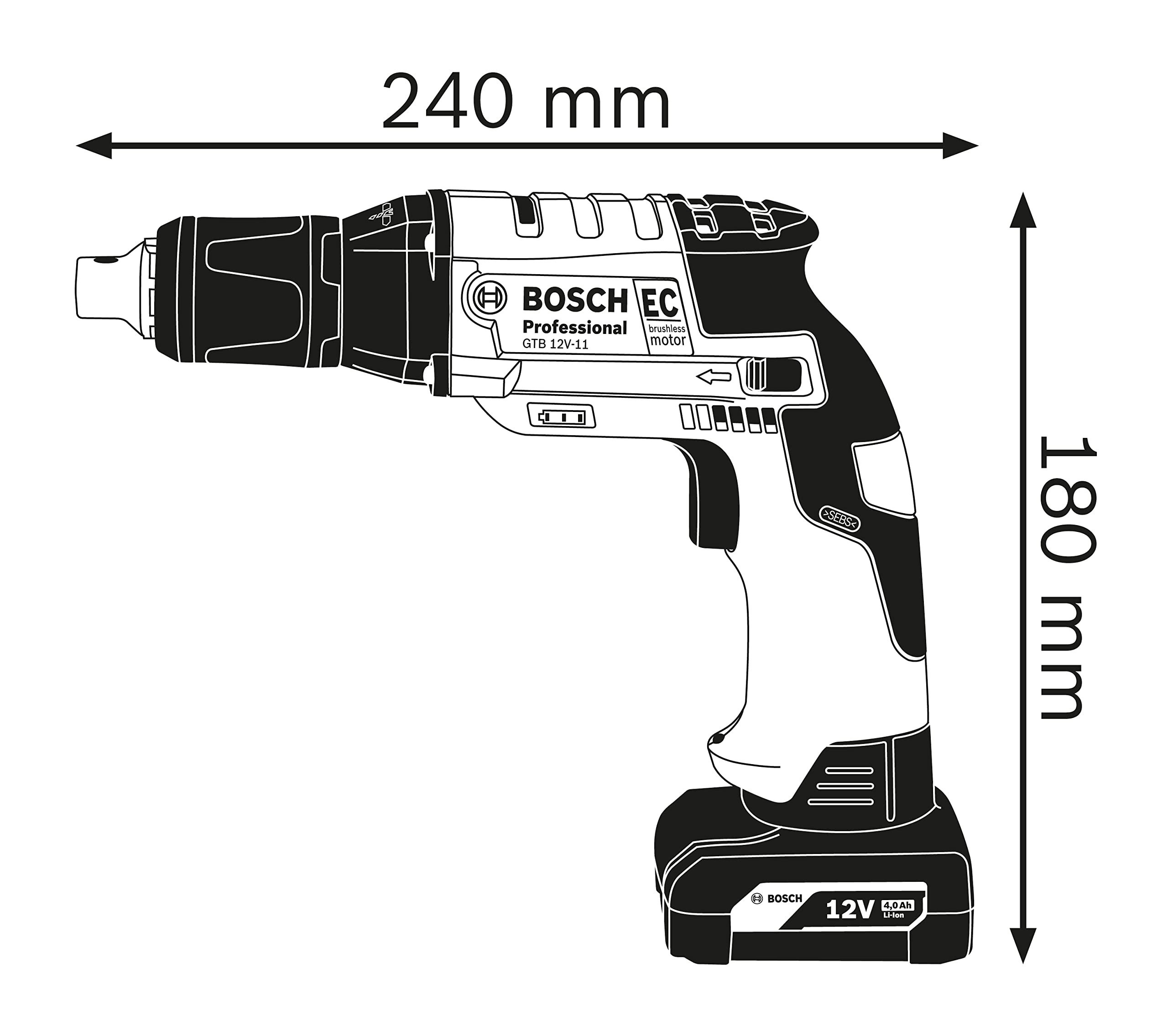 Bosch Gsr108Vtecg 10.8 V-Ec Te Cordless Drywall Screwdriver Bare L-Box 06019E4003