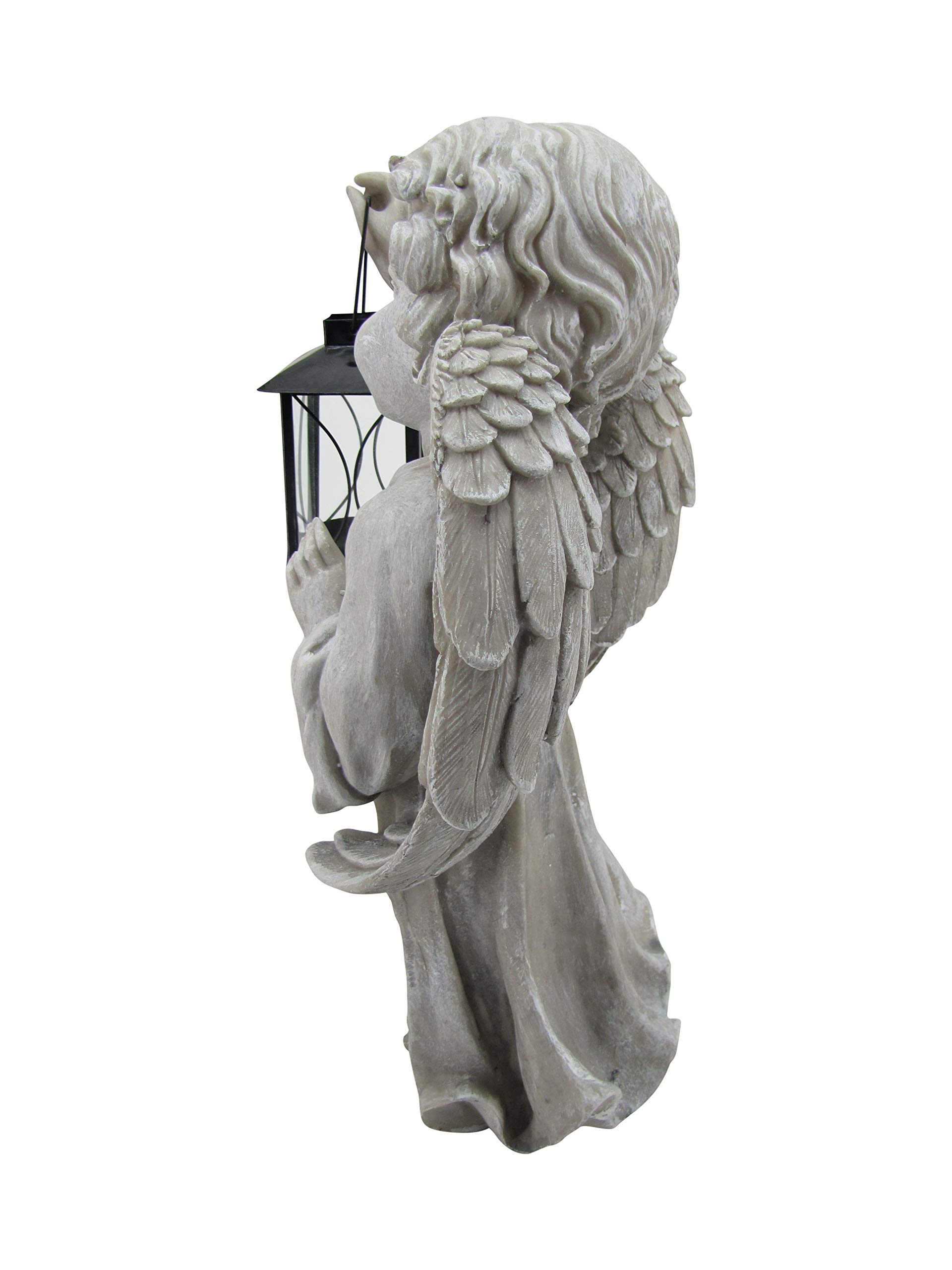 Comfy Hour Faith and Hope Collection Resin Cherub Praying Angel Taking A Lantern Perfect for Home Or Outdoor Garden