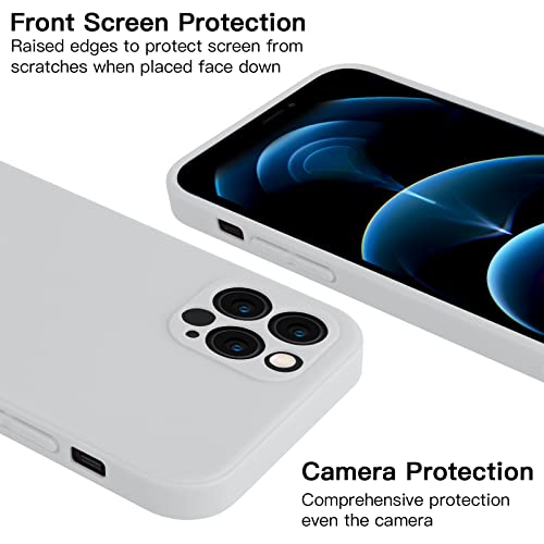 KPKHDI iPhone 13 Pro Max Case Compatible with iPhone 13 Pro Max Matte Silicone Stain Resistant Cover with Full Body Protection Anti-Scratch Shockproof Case 6.7 inch (White)