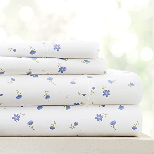 Linen Market 4 Piece Full Size Sheet Sets (Light Blue Floral) - Sleep Better Than Ever with These Ultra-Soft & Cooling Bed Sheets for Your Full Size Bed - Deep Pocket Fits 16" Mattress