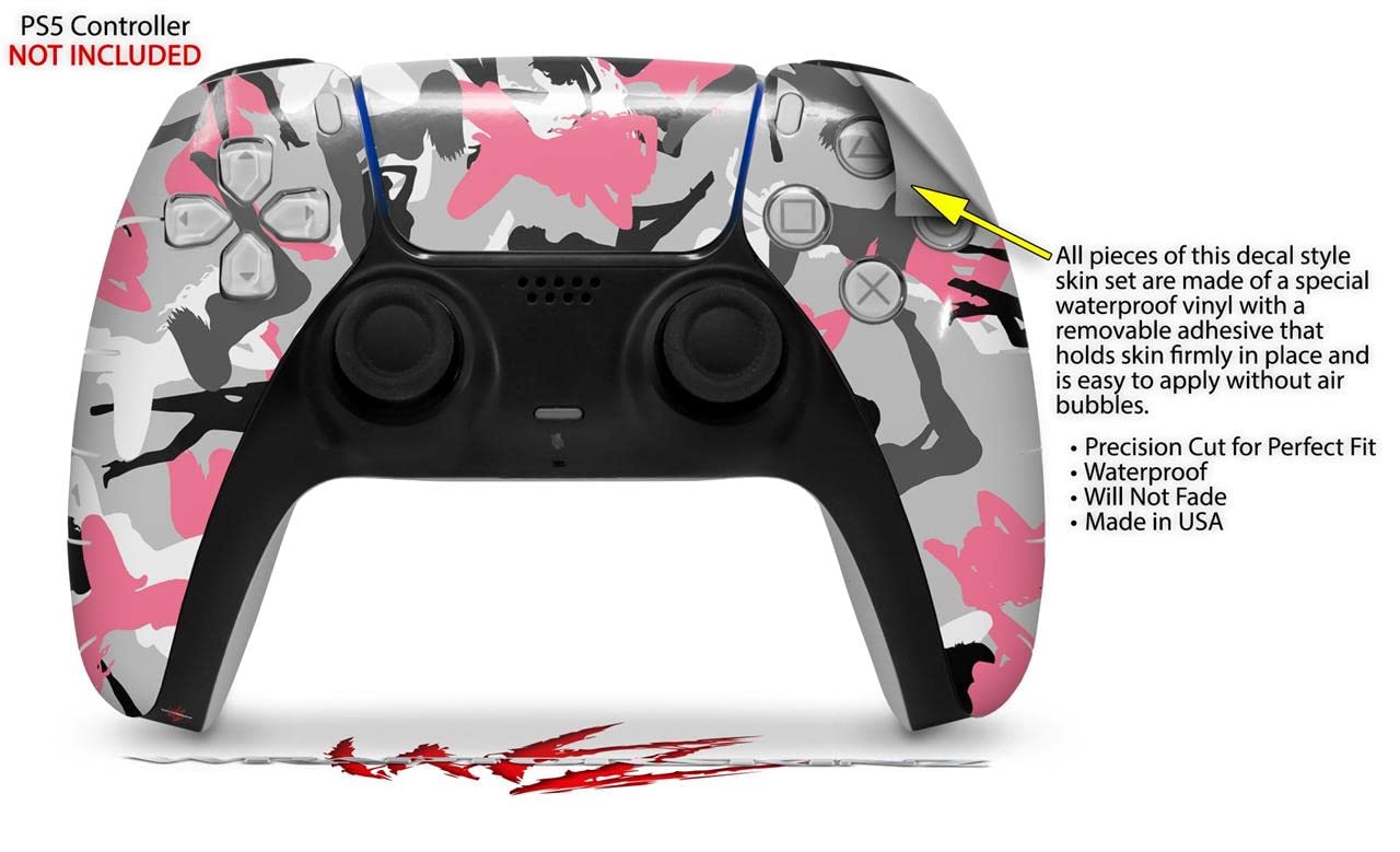 WraptorSkinz Skin Wrap compatible with Sony PS5 DualSense Controller Sexy Girl Silhouette Camo Pink (CONTROLLER NOT INCLUDED)