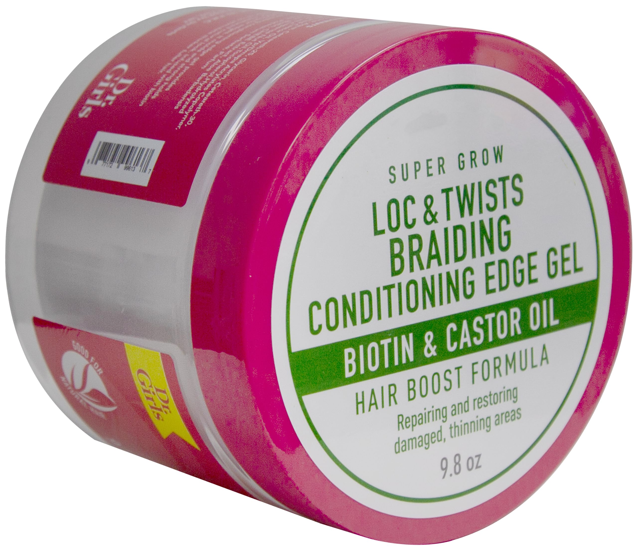Dr Girls Locs & Twists Braiding Conditioning Edge Gel/Chebe and Black Castor Oil/ 9.8oz/ 48 Hours Hold
