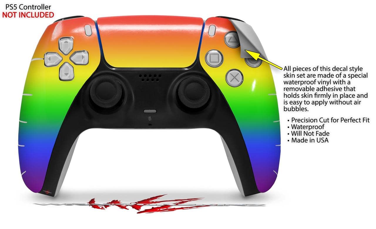 WraptorSkinz Skin Wrap compatible with Sony PS5 DualSense Controller Smooth Fades Rainbow (CONTROLLER NOT INCLUDED)