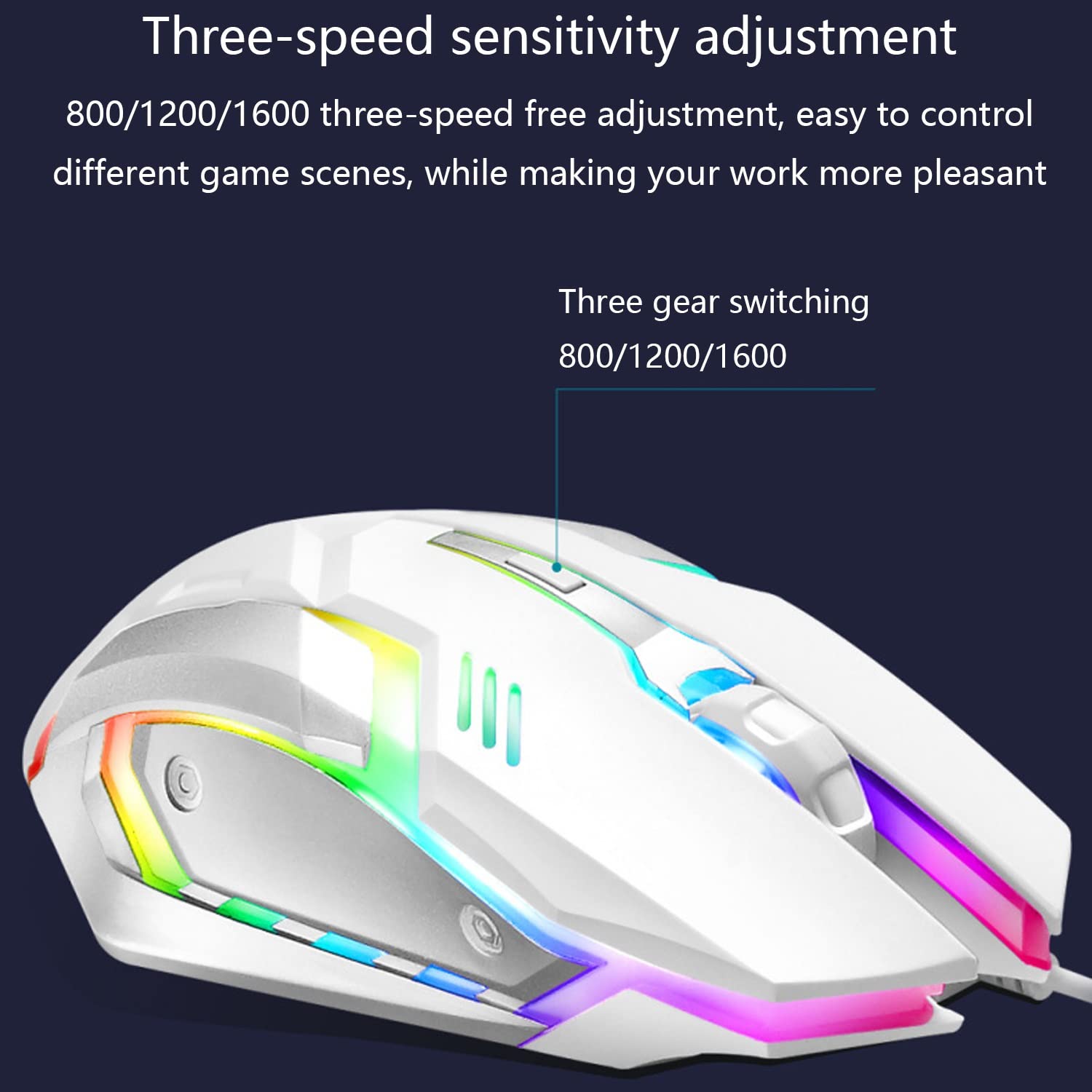 EXHNLE Light Up Keyboard and Mouse Combo, Full Size LED Rainbow Backlit Gaming Keyboard, 104 Keys Keyboard Mouse, for PC Computer Gamer