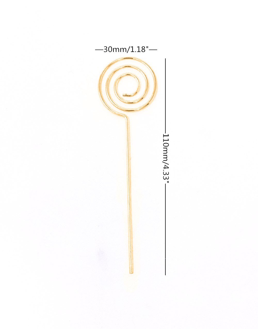 Honbay 30pcs DIY Gold Round Shape Ring Loop Craft Wire Clip Table Card Note Photo Memo Holder Metal Clamp Clay Cake Decoration Accessories