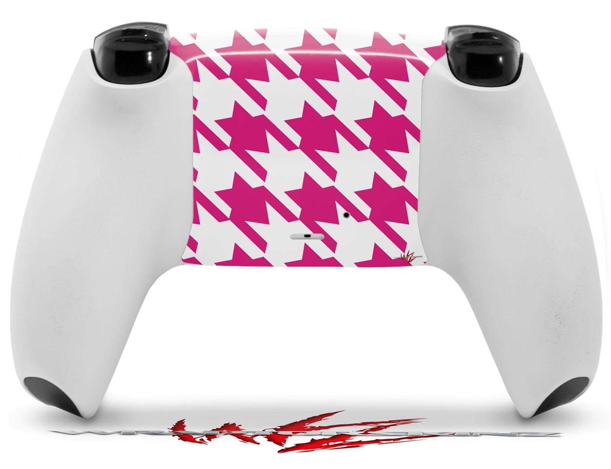 WraptorSkinz Skin Wrap compatible with Sony PS5 DualSense Controller Houndstooth Hot Pink (CONTROLLER NOT INCLUDED)