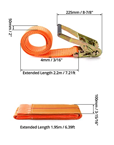 QWORK Vertical Drum Sling, 2-Pack, 30" Length, Supports up to 850 lbs, Barrel Lifting Web Sling with Ratchet Strap, for 55 Gallon Drums