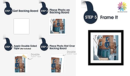 Mat Board Center, Pack of 20 8x8 Uncut Photo Mats, White Backing Boards - for Photos, Prints, Frames and More