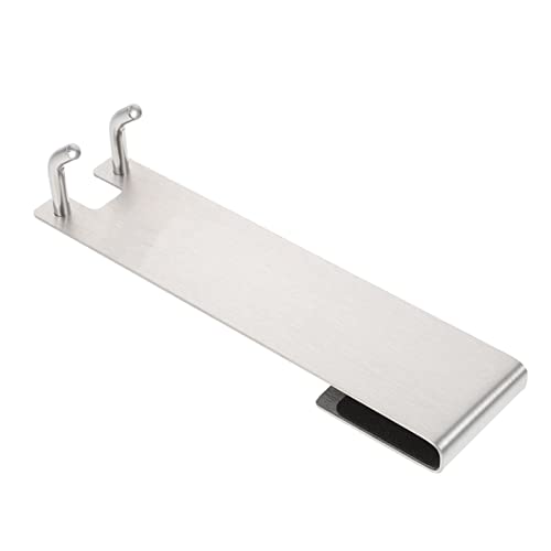 DOITOOL 3pcs Hanger Punch Glass Hook Clothing Frameless Hangers Extended Hats Free Stainless Steel Squeegee Hanging The Bedroom Robe Back Bathroom Storage Home Clo Universal Hooks Silver