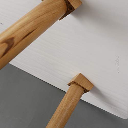 Casual Home Ezly Mid-Century Style Wooden Desk, White Top, Natural Maple Legs