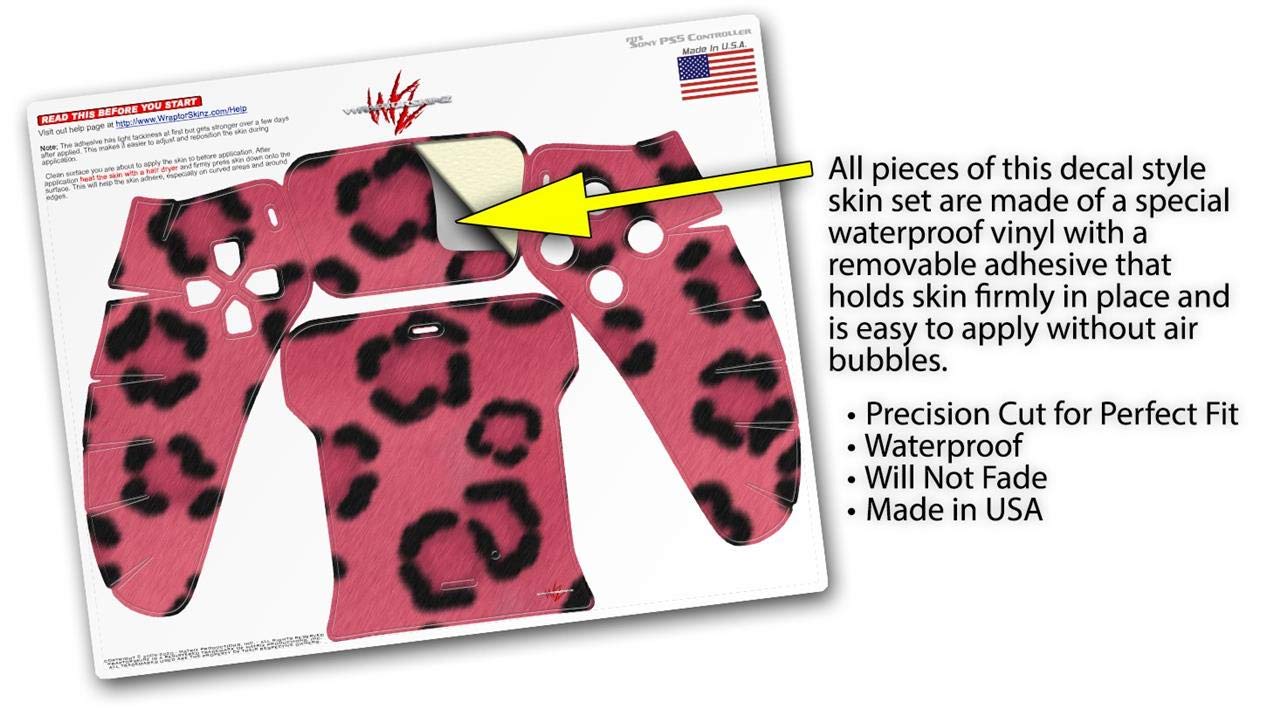 WraptorSkinz Skin Wrap compatible with Sony PS5 DualSense Controller Leopard Skin Pink (CONTROLLER NOT INCLUDED)