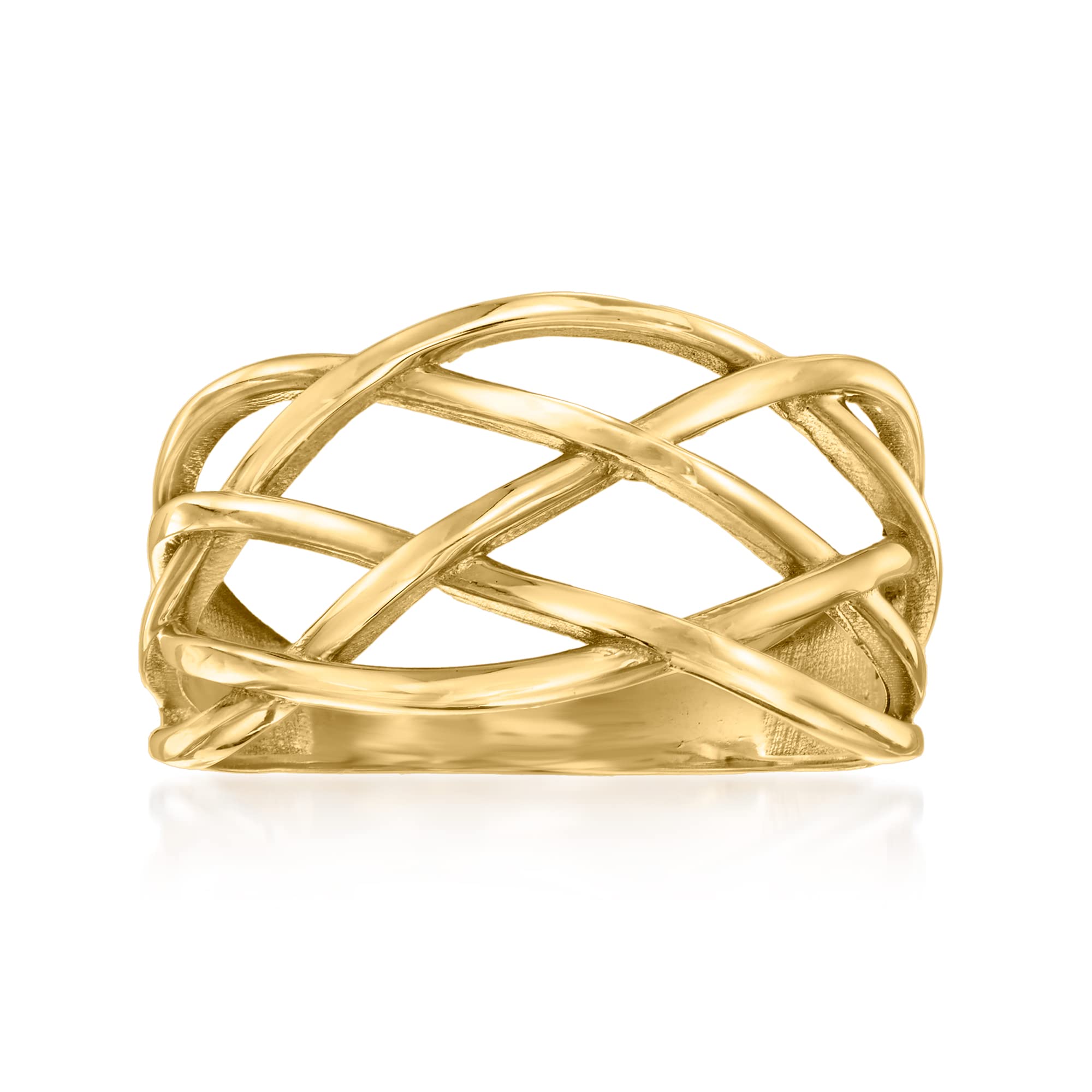 Canaria Fine Jewelry 10kt Yellow Gold Open-Space Woven Ring. Size 6