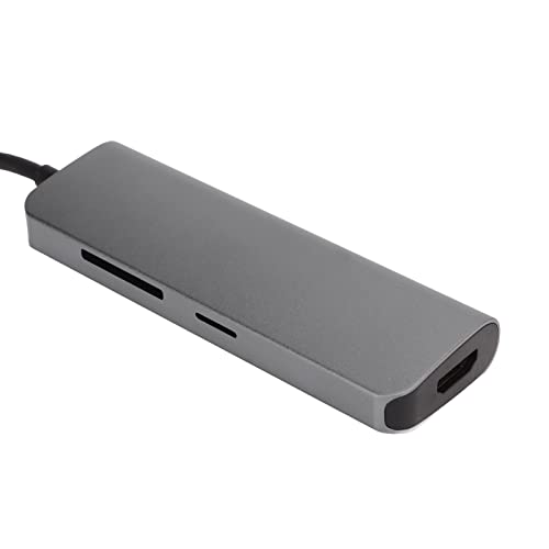 Dilwe 8 in 1 USB C 3.0 Hub, Portable USB C Docking Station, 3 USB 3.0 Ports, 4K HDMI Output, SD/Micro SD Card Reader, USB C 100W PD Fast Charge, 500MB/S USB Splitter