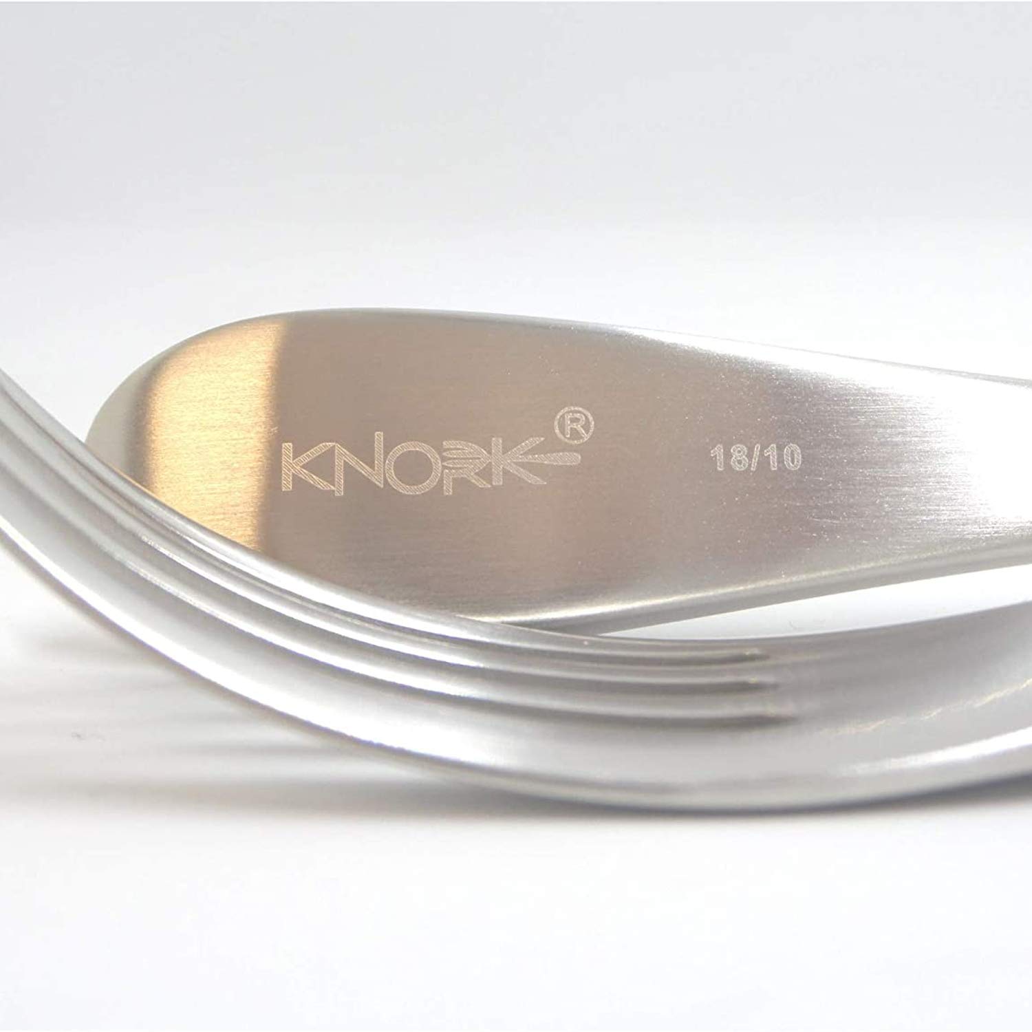 Knork Original Silverware Stainless Steel Metal Utensils Flatware Cutlery Place, 5 Piece Set, Matte Silver