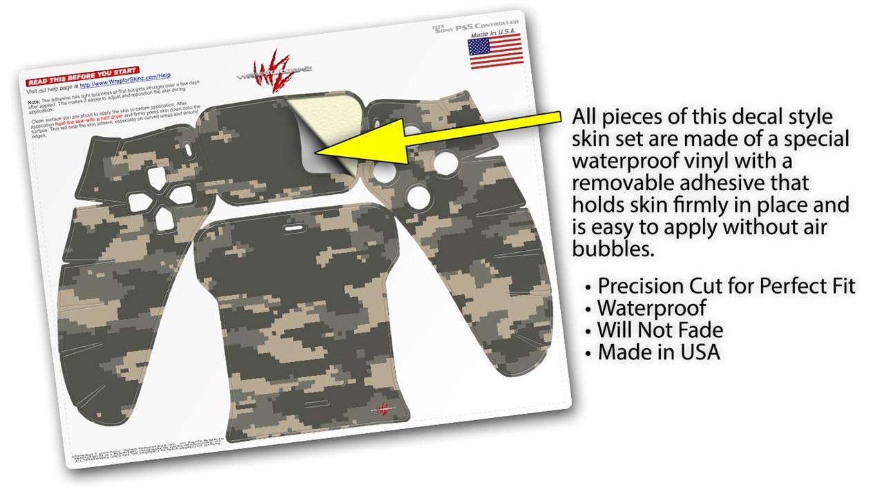 WraptorSkinz Skin Wrap compatible with Sony PS5 DualSense Controller WraptorCamo Digital Camo Combat (CONTROLLER NOT INCLUDED)
