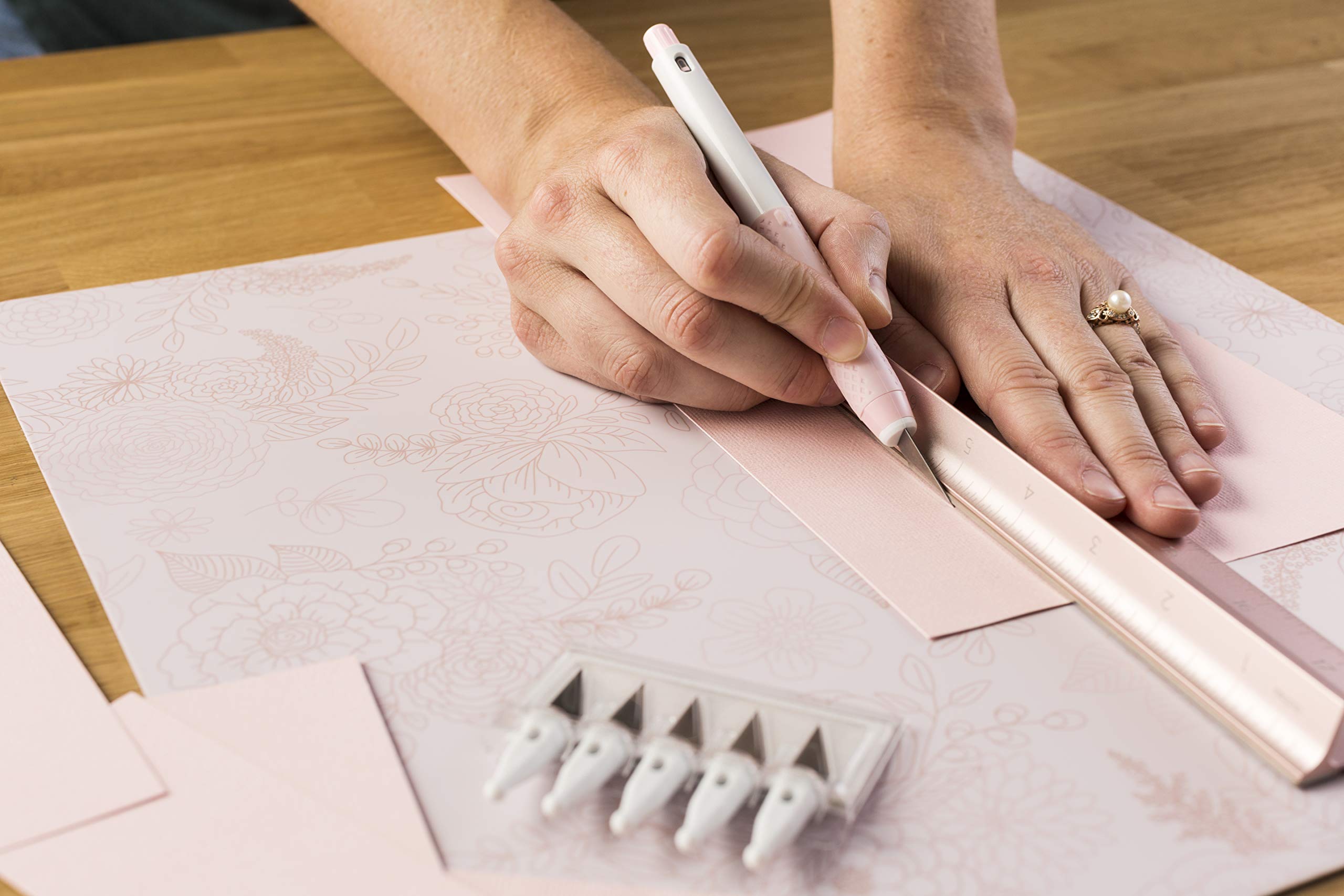 Cricut Self Healing Cutting Mat - Cricut Mat for use with Cricut TrueControl Knife, Rotary Cutter, Craft Knife, Xacto Knife - 12" x 12", Decorative, 2X Healing, Extra-Thick Cricut Cutting Mat, Rose