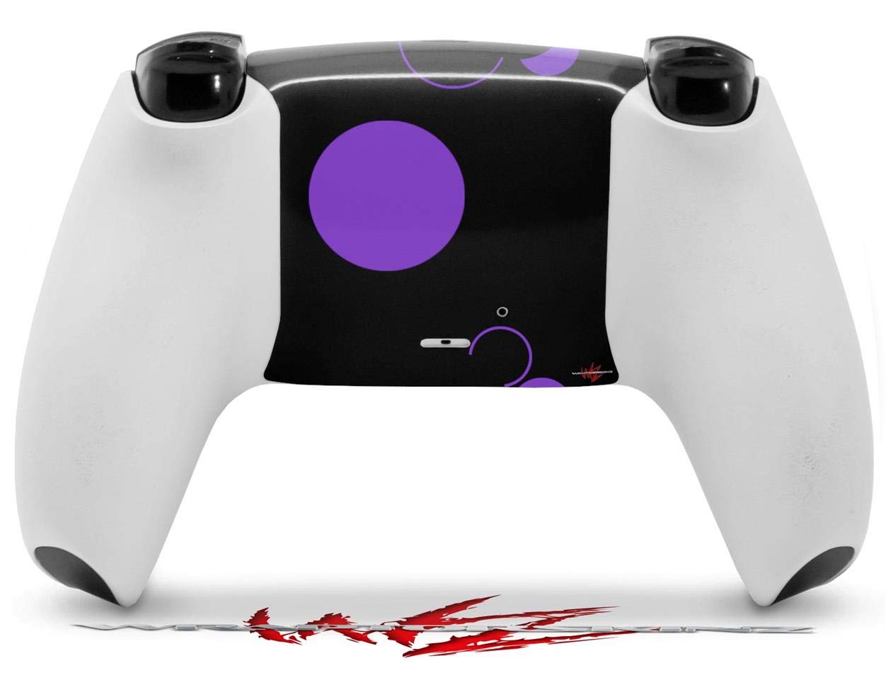 WraptorSkinz Skin Wrap compatible with Sony PS5 DualSense Controller Lots of Dots Purple on Black (CONTROLLER NOT INCLUDED)