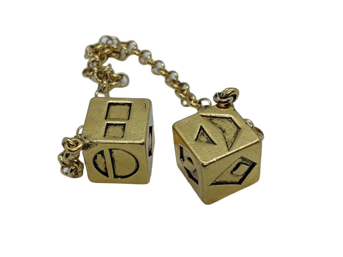 Smuggler's Dice Accurate Antique Weathered Gold Plated Solo Dice (Large)