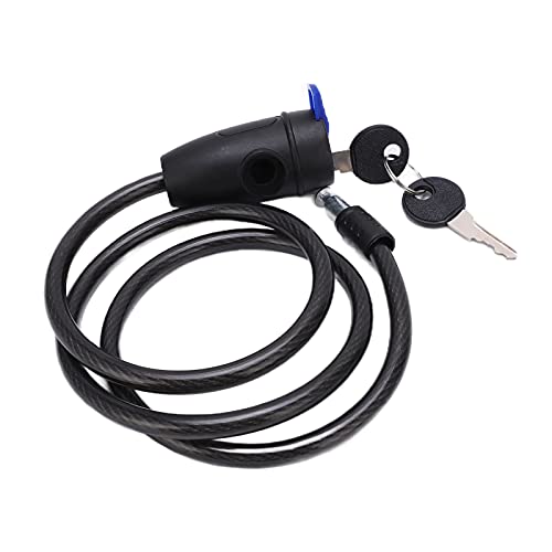 Dilwe Bicycle Lock, Steel Wire and Plastic Bicycle Mountain Bike Lock with Keys Mounting Bracket Anti Theft Ring Lock