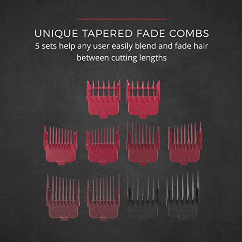 Remington® Easy Fade Haircut Kit, Hair Clippers for Men, Tapered and Standard Fixed Combs, Travel Case Included, Black