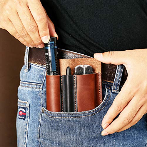 EASYANT Leather Men Pocket Organizer Leather EDC Tool Pouch Sheath Handmade Multitool Accessories