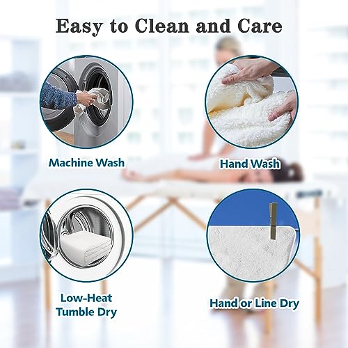 Massage Table Pad Set Premium Fleece Professional SPA Massage Bed Pad, Natural & Thickened & Extra Soft Fleece Massage Table Cover, Includes Pad and Face Rest Cover, 31β W x 72β L