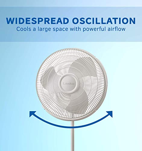 Lasko 2520 Oscillating Stand Fan,White 16 Inch