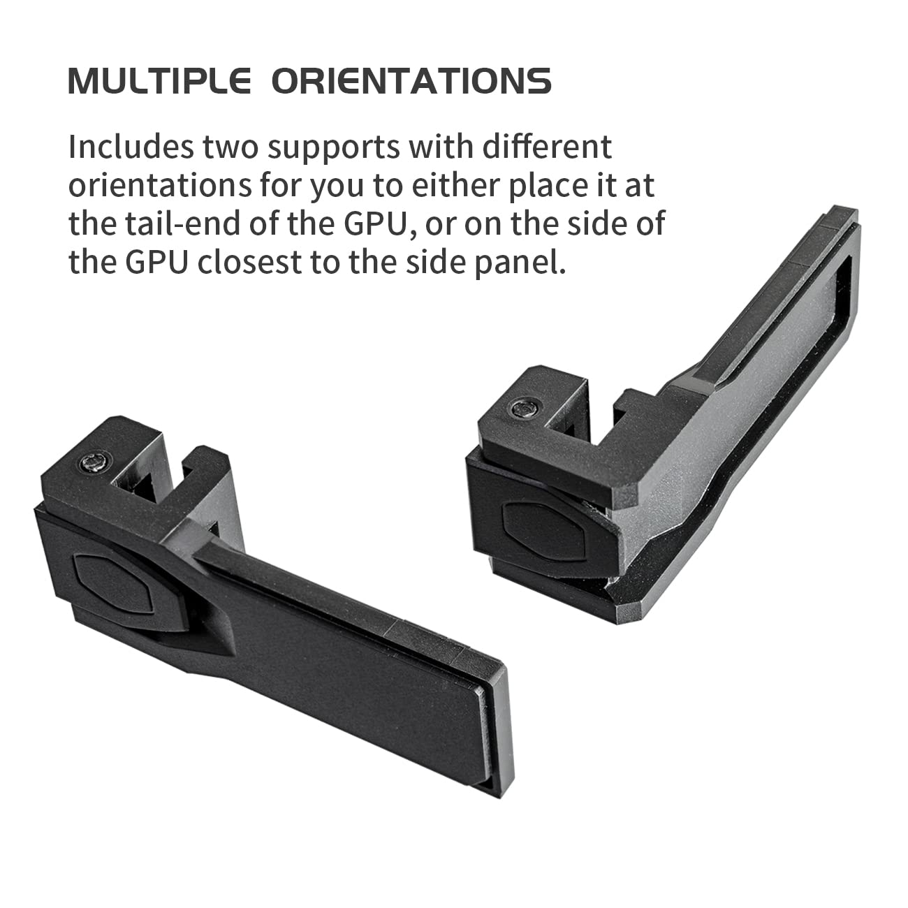 COOLERMASTE R GPU Support Bracket ARGB 3-Pin, Edge-Lit Tempered Glass, Transparent Universal GPU Bracket