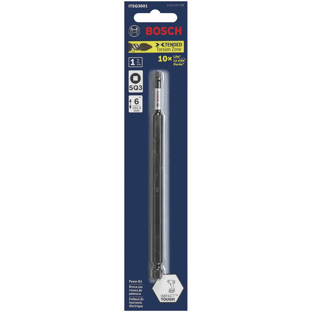 BOSCH ITSQ3601 1-Piece 6 In. Square #3 Impact Tough Screwdriving Power Bit