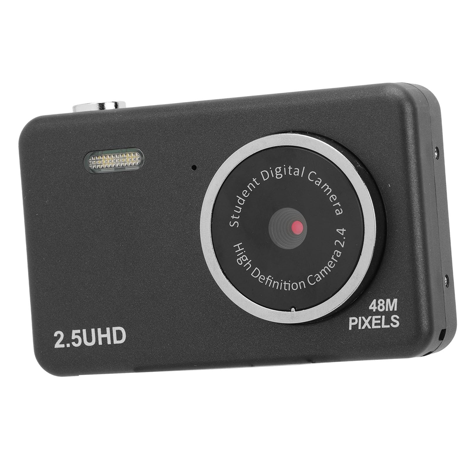 Compact Cute Dual Lens Digital Camera, 2.5K HD Selfie Camera with 8X Zoom for Students (Black)