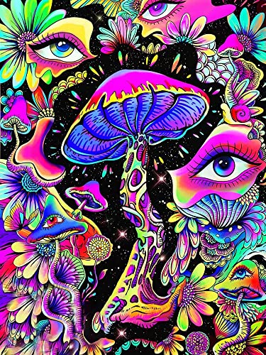 Suyaloo Mushroom Diamond Painting Kits for Adults,5D Full Drill Round Crystal Rhinestone Diamond Art Gem Painting,DIY Mandala Diamond Painting Animals for Home Wall Decor 11.7x15.8inch