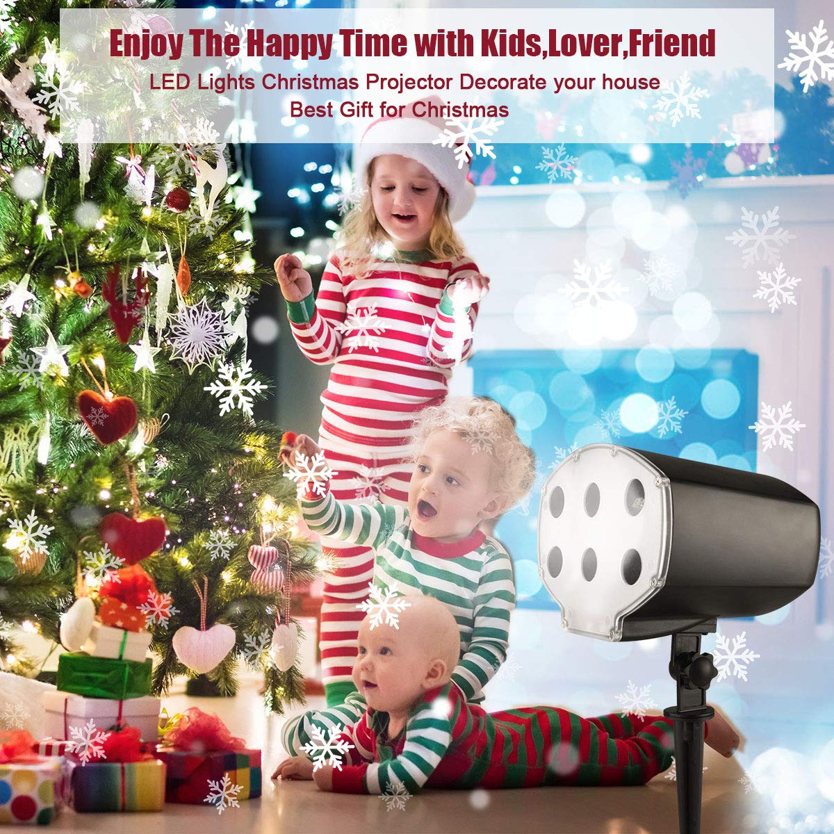 Snowflake Projector Lights Outdoor with Remote Control, Christmas Snowflake Projector Lights, IP65 Waterproof Snowfall Landscape Light Christmas Projector Gift for Holiday Friend Garden