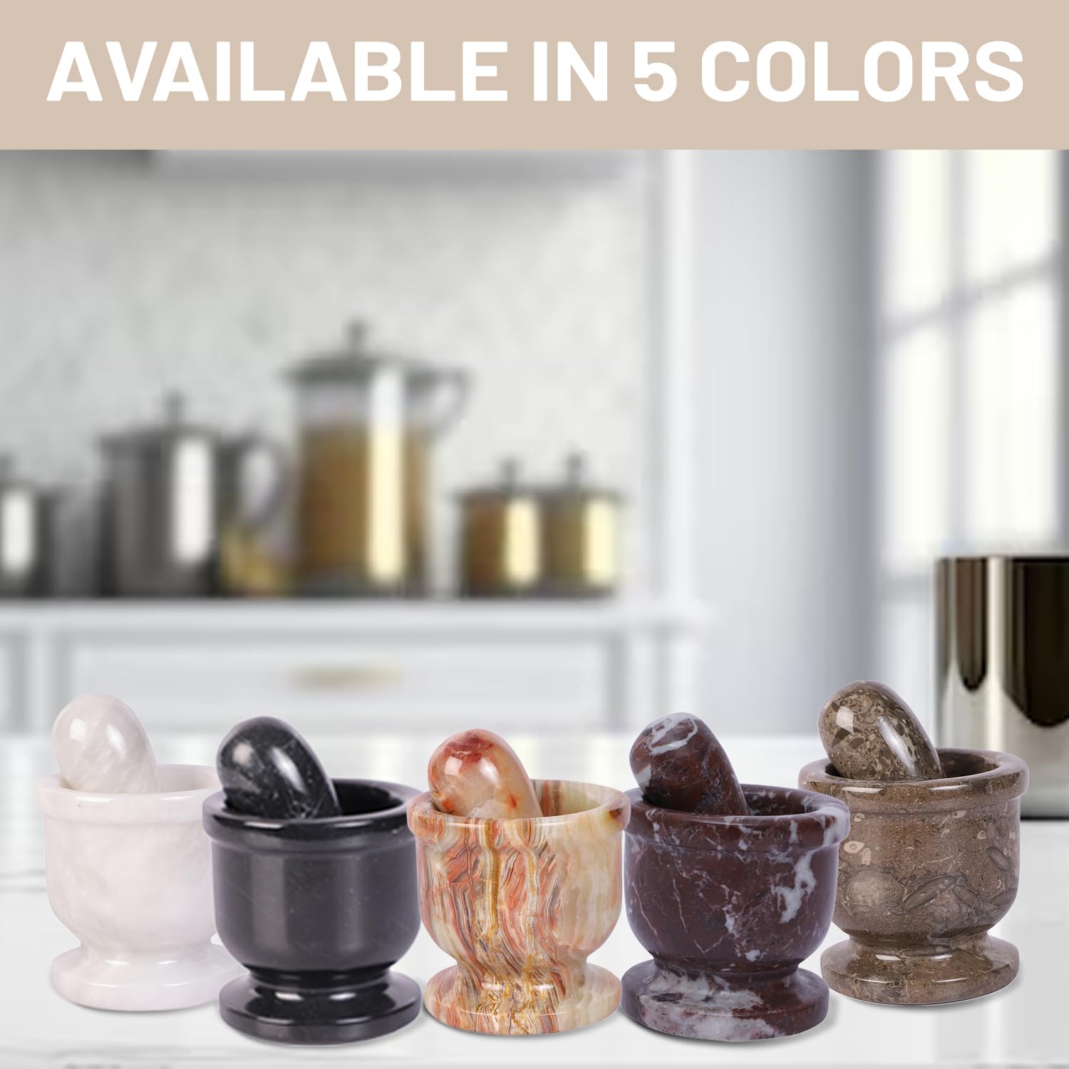 Exquisite Marble Mortar and Pestle Set - Your Ultimate Kitchen Essential for Grinding Spices, Making Guacamole, Salsa, Pesto, and Crushing Pills with Style and Efficiency! (Onyx Green, 2.5 Inch)