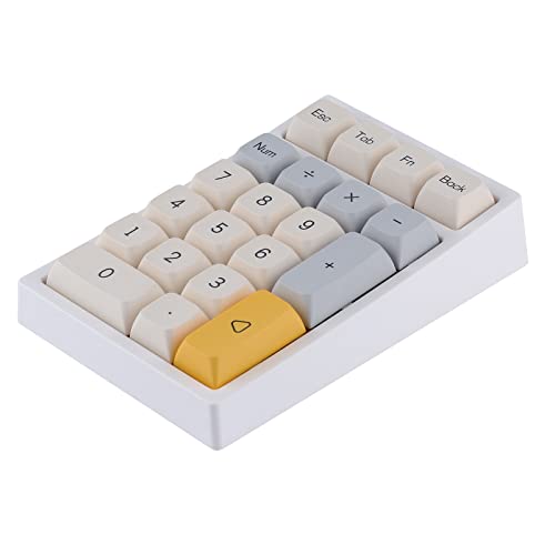 EPOMAKER TH21 21 Keys Hot Swap 2.4Ghz/Bluetooth 5.0/Wired Programmable RGB Mechanical Gaming Numpad with XDA Profile PBT Keycaps for Win/Mac (Geometry Grey, Gateron Pro Yellow)