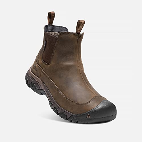 KEEN Men's Anchorage 3 Waterproof Pull On Insulated Snow Boots, Dark Earth/Mulch, 12