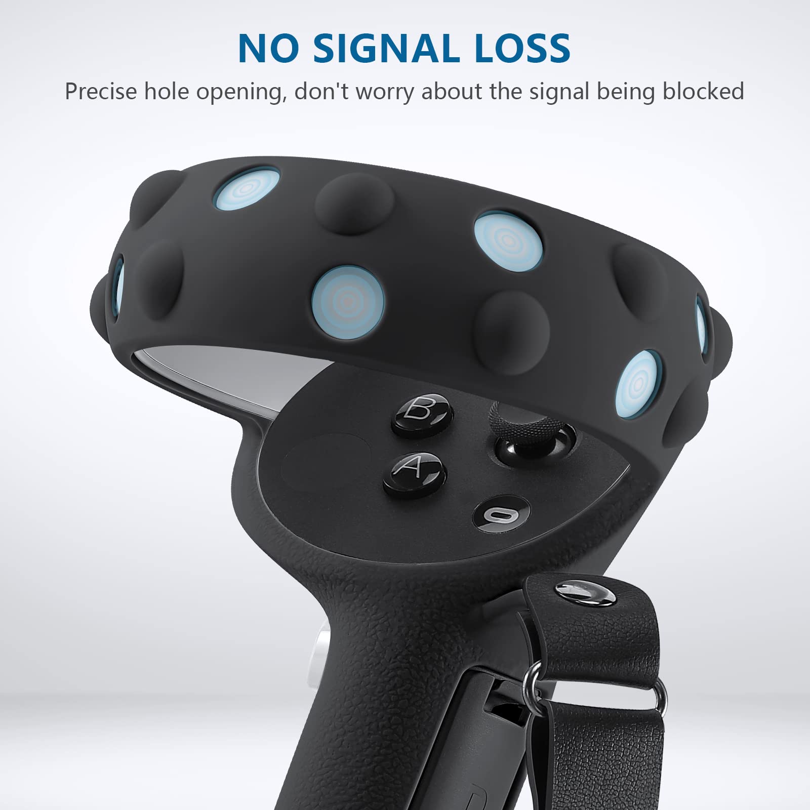 Extended Controller Grip Large Palms Compatible with Oculus Quest 2 Accessories (Black)